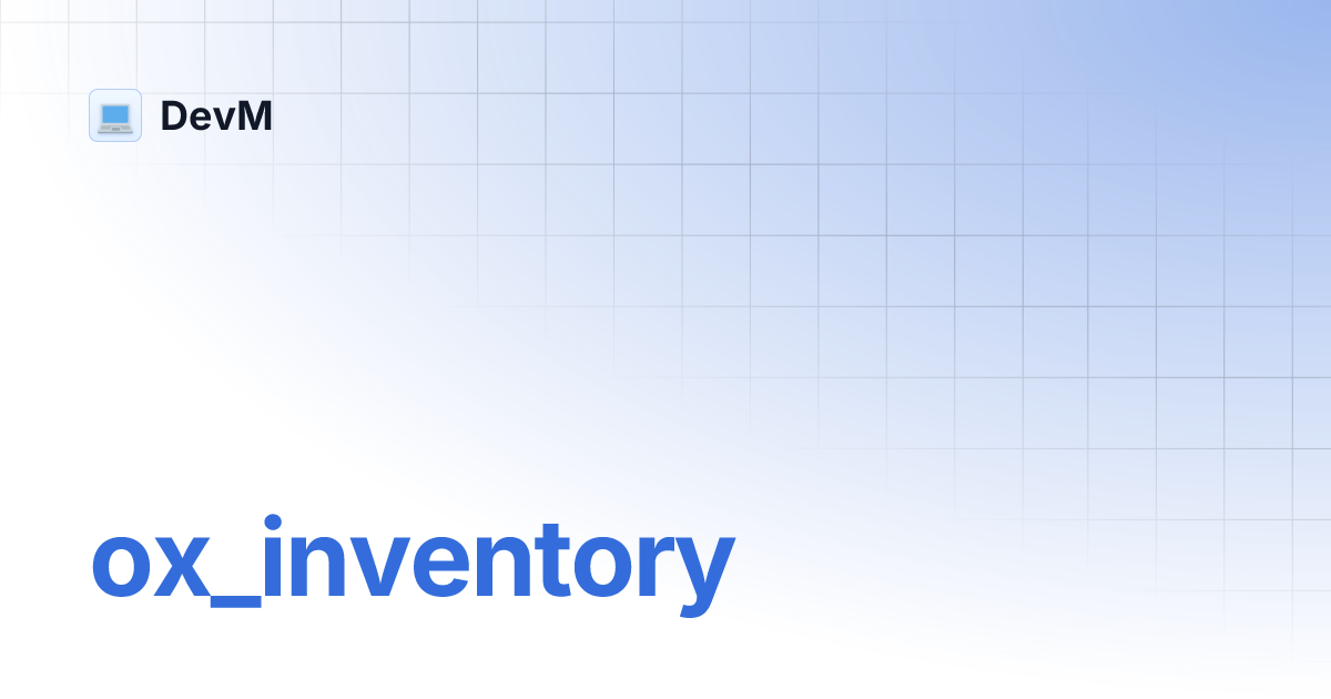 ox_inventory | DevM